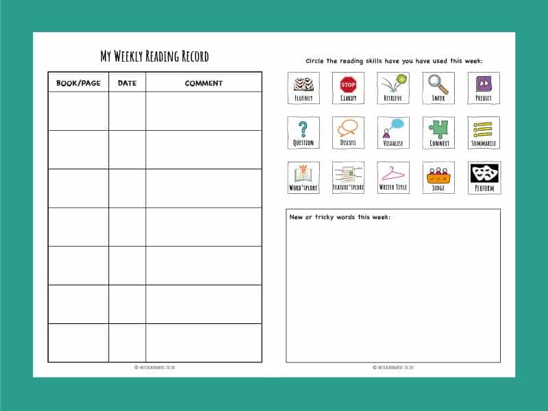 Reading Record Booklet - my teaching hive